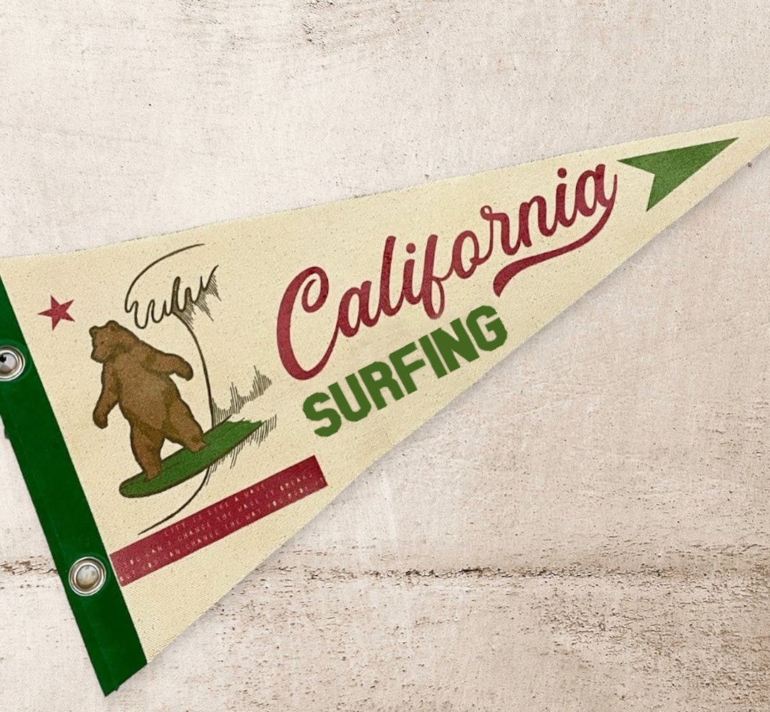 California Surfing Pennant - Etsy