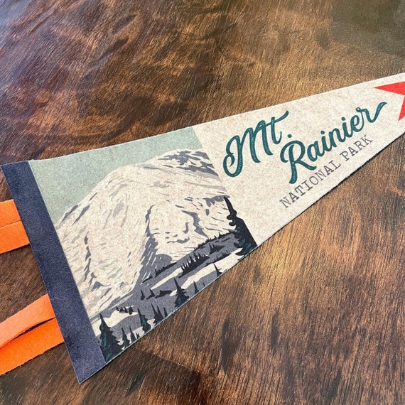 Mt Rainier National Park Pennant - Etsy