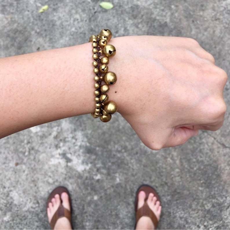 Sun Flower Brass Bell Anklet Dance Anklet Wedding Women | Etsy