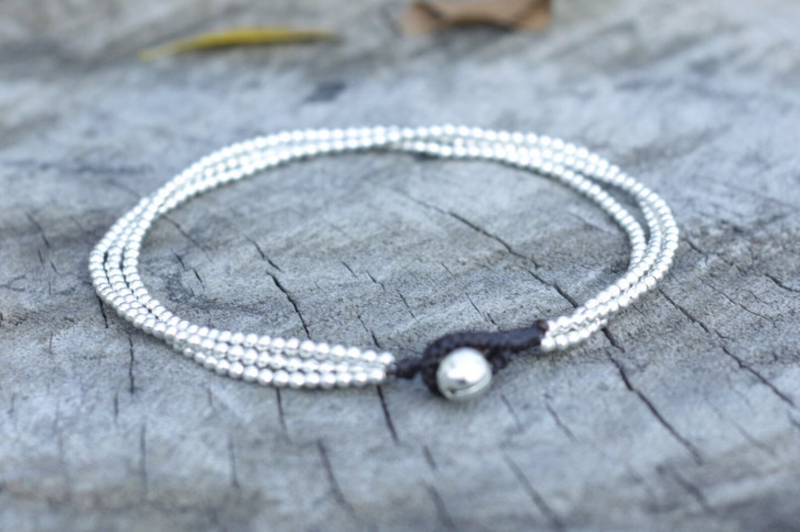 Triple Silver Chains Unisex Bracelet, Simple Silver Ankle Bracelet - Etsy