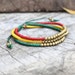 Triple Brass Beaded Reggae Adjustable Bracelet, Reggae Bracelet, for ...