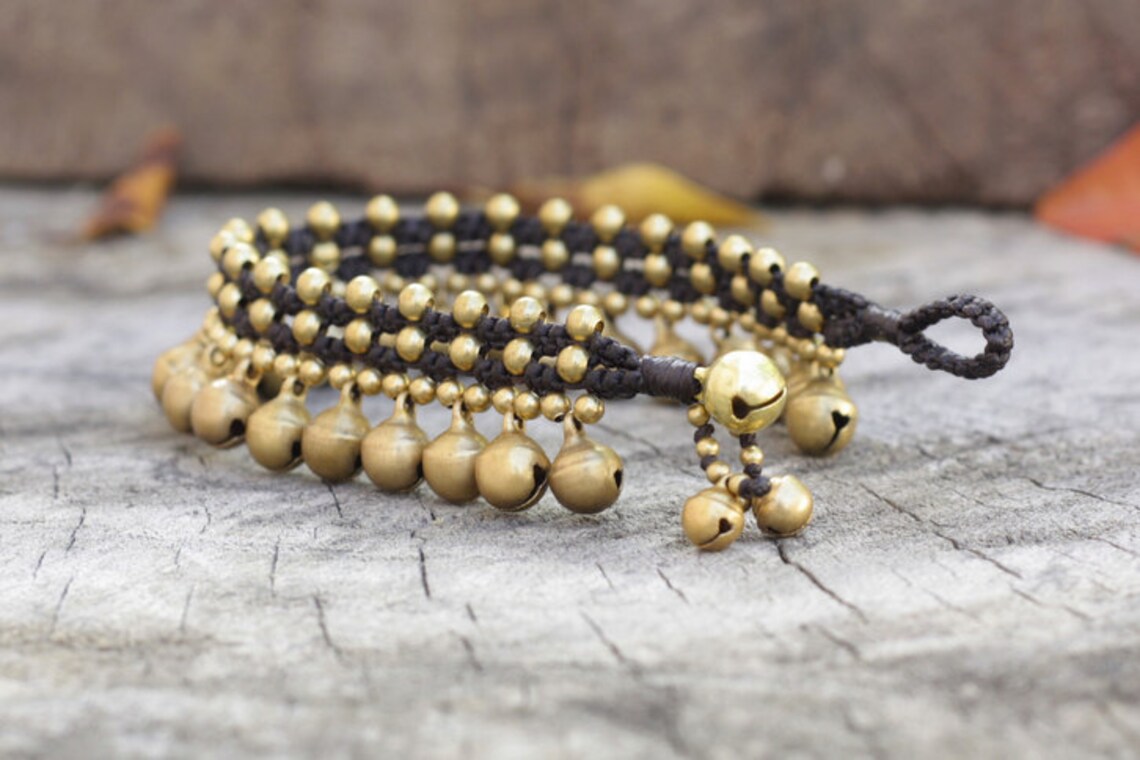 Brass Bells Dangle Bracelet Women Bracelet Hippie Bells - Etsy