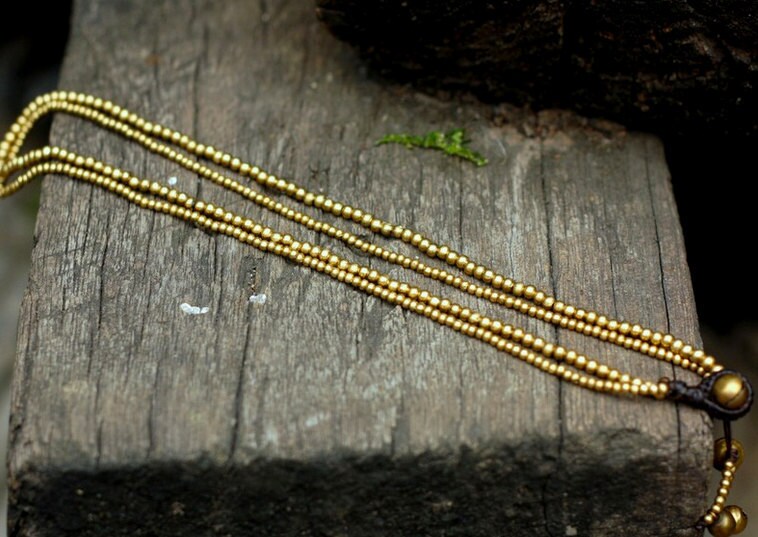 Double Brass Chain Women Necklace - Etsy