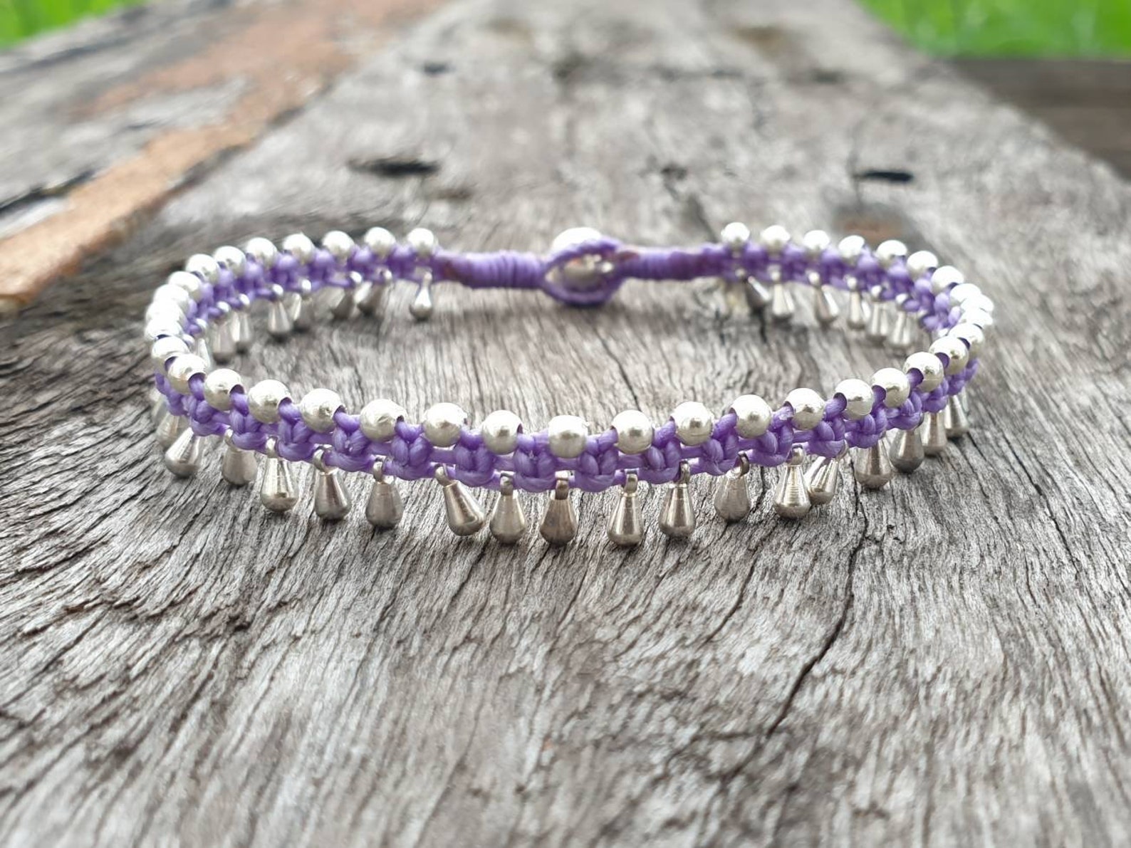 Water Drop Silver Beaded Bracelet Teardrop Bracelet Women - Etsy