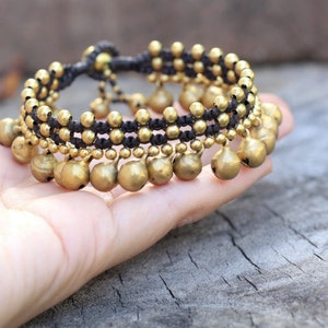 Brass Bells Dangle Bracelet Women Bracelet, Hippie Bells Bracelet ...