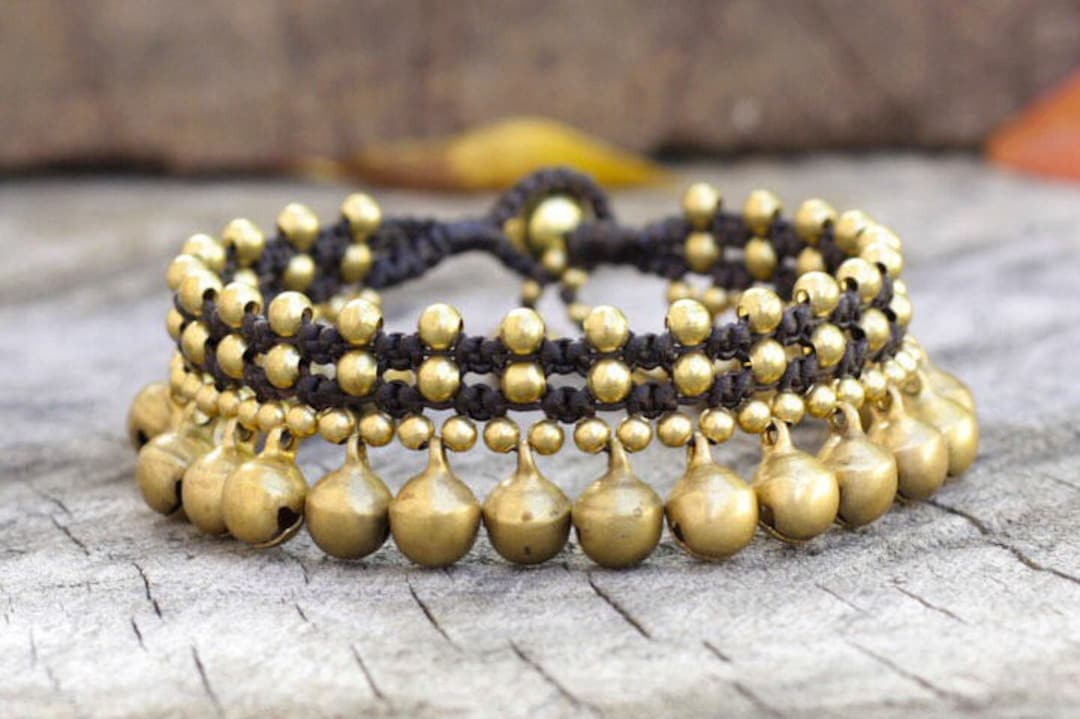 Brass Bells Dangle Bracelet Women Bracelet, Hippie Bells Bracelet ...
