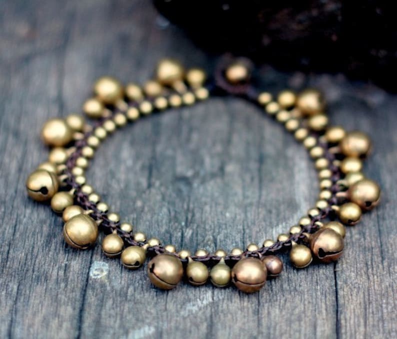 Sun Flower Brass Bell Anklet Dance Anklet Wedding Women - Etsy UK