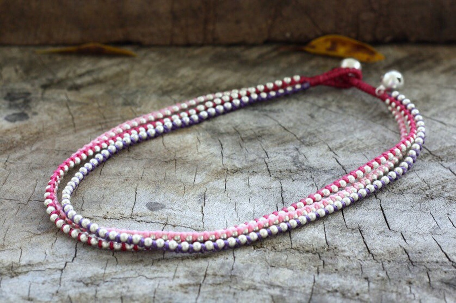 Raspberry Brass or Silver Hip Wrap Bracelet, Women Choker Necklace, for ...