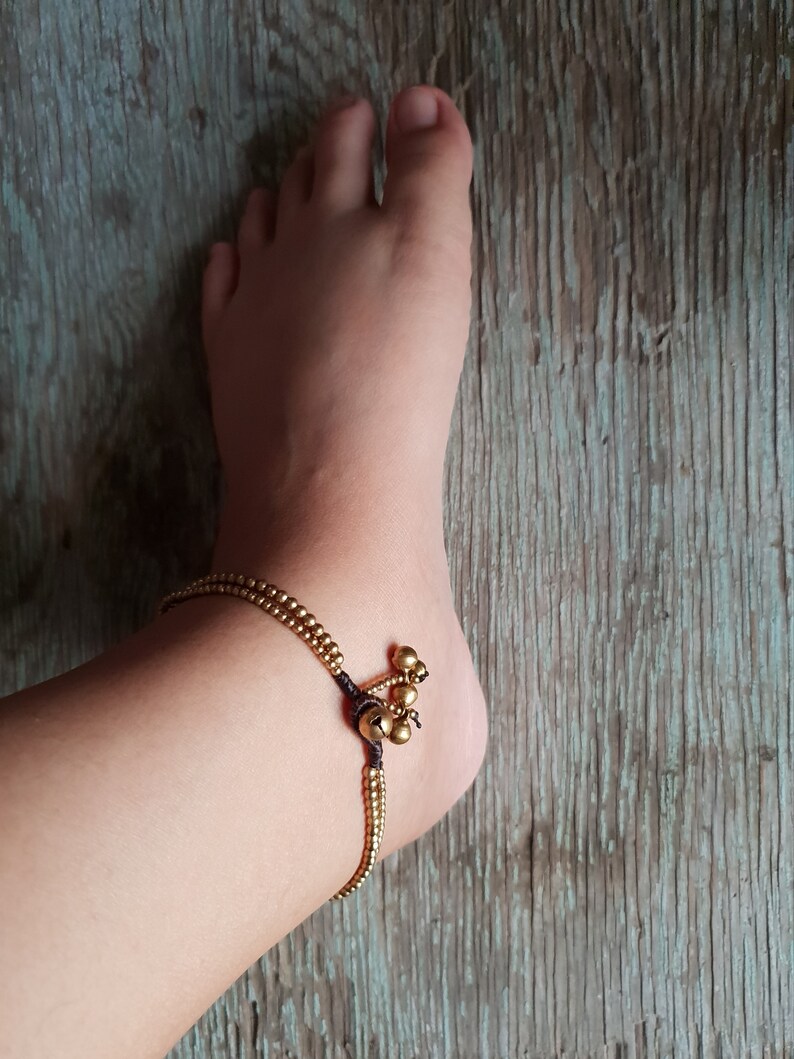 Double Brass Chains Anklet Simple Brass Bracelet For Her | Etsy