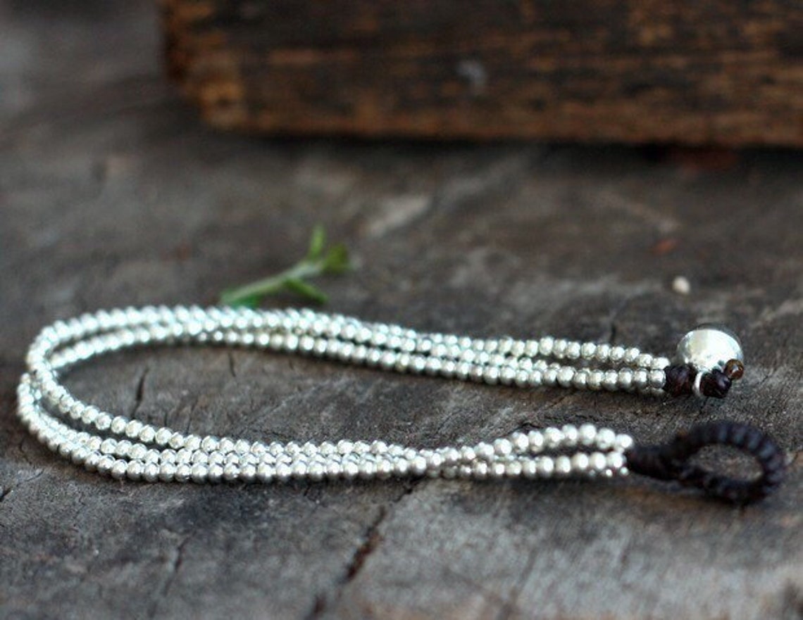Triple Silver Chains Unisex Bracelet, Simple Silver Ankle Bracelet - Etsy