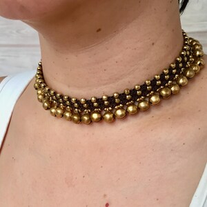 Brass Bell Dangle Choker Necklace, Wedding Women Necklace, Hippie ...