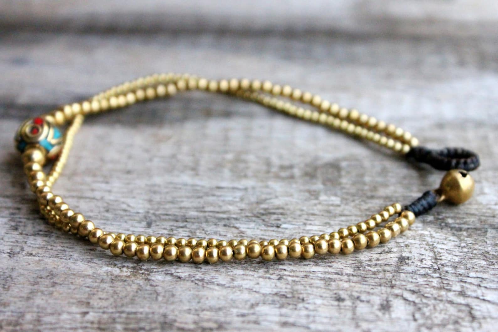 Brass Chains Nepal Tibetan Stone Anklet/ Bracelet | Etsy