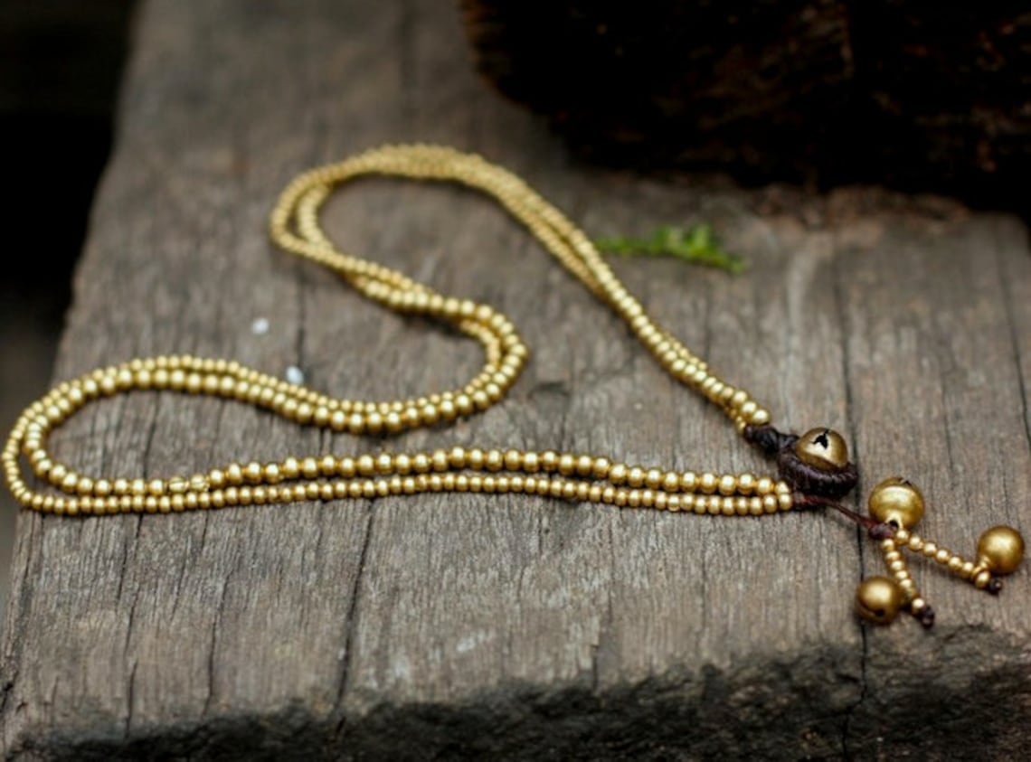 Double Brass Chain Women Necklace - Etsy