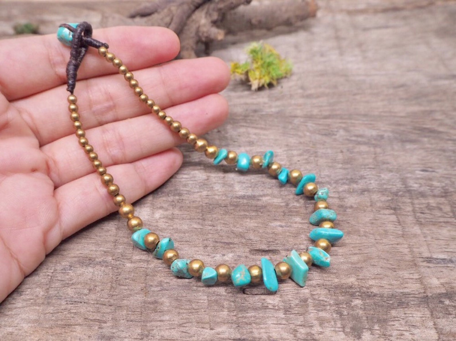 Chip Stone Brass Chain Anklet/ Bracelet, Chic Anklet, Women Chain ...