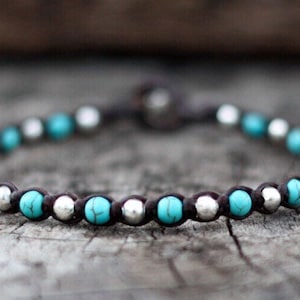 One Line Beaded Silver Bracelet, Simple Beaded Bracelet, Women Bracelet ...
