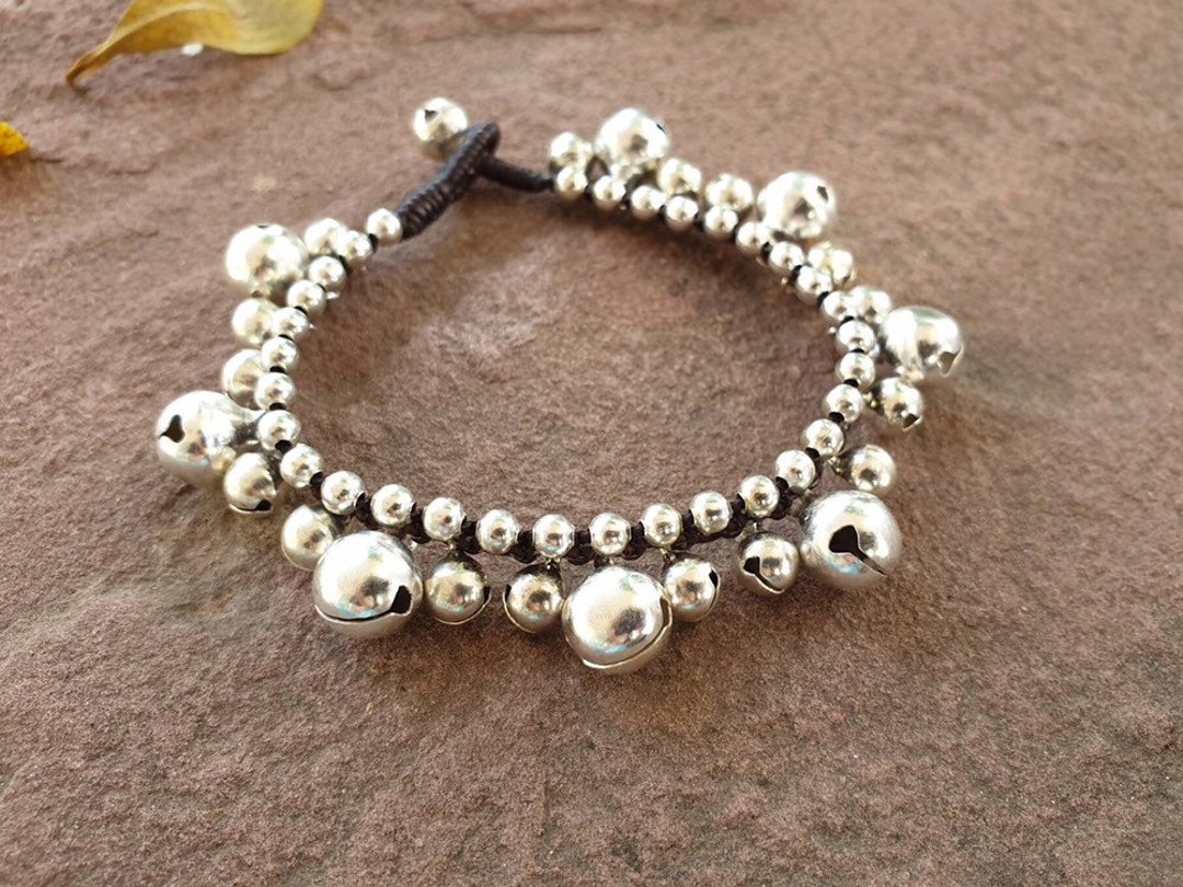 Sun Flower Silver Bells Bracelet, Boho Wedding Women Bracelet, Dance ...