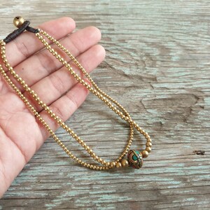 Double Brass Chains Nepal Tibetan Stone Bracelet/ Anklet - Etsy
