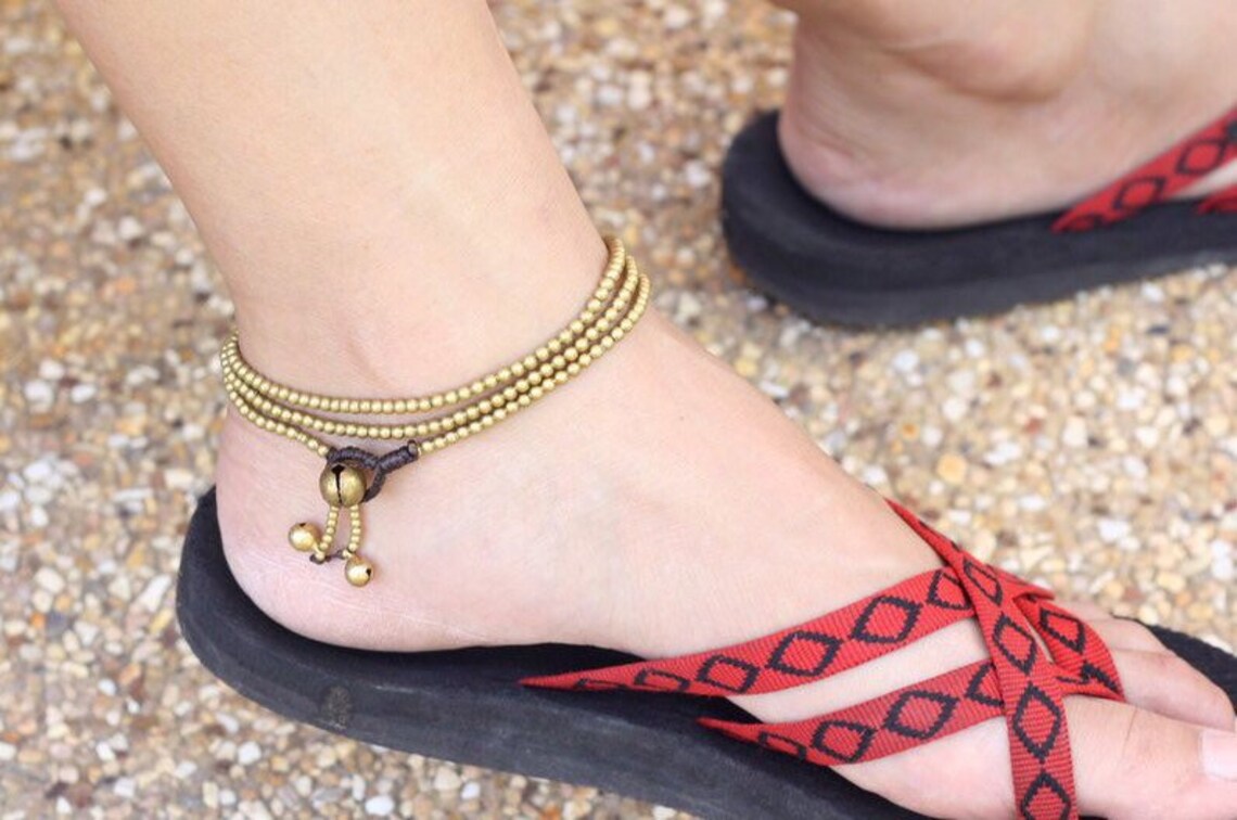 Long Brass Or Silver Beaded Chain Wrap Bracelet/ Necklace | Etsy