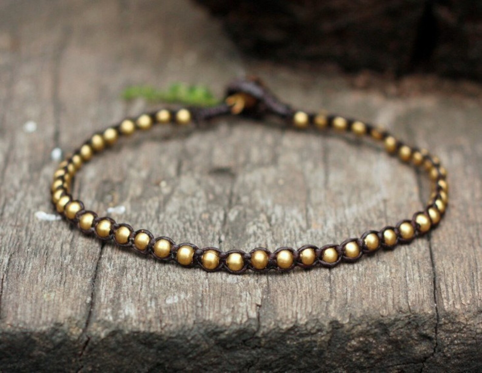 Simple Brass Beaded Anklet Mens Anklet Women Bracelet for | Etsy