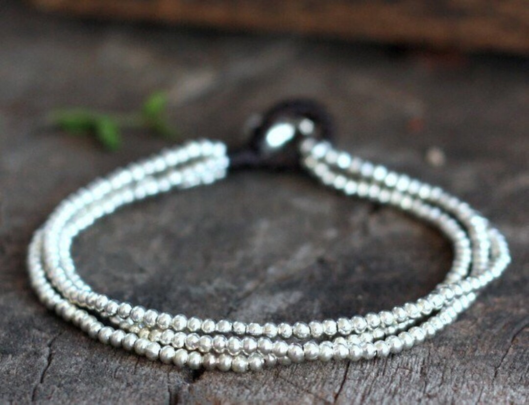 Triple Silver Chains Unisex Bracelet, Simple Silver Ankle Bracelet - Etsy