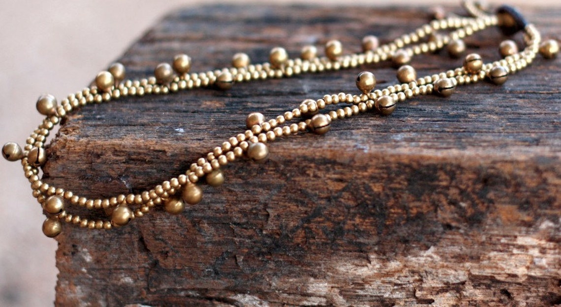 Brass Bell Chain Necklace | Etsy