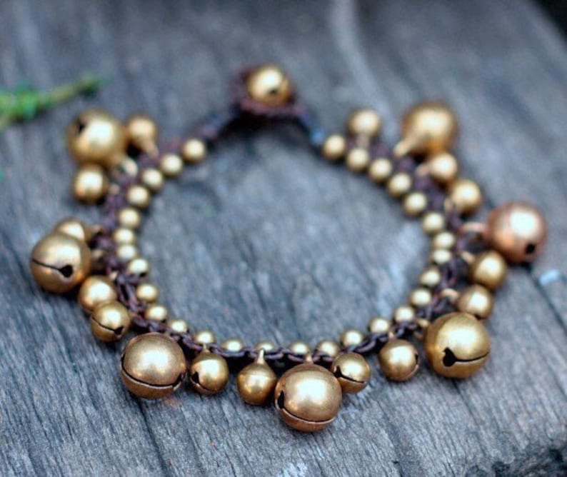 Sun Flower Brass Bell Anklet Dance Anklet Wedding Women | Etsy