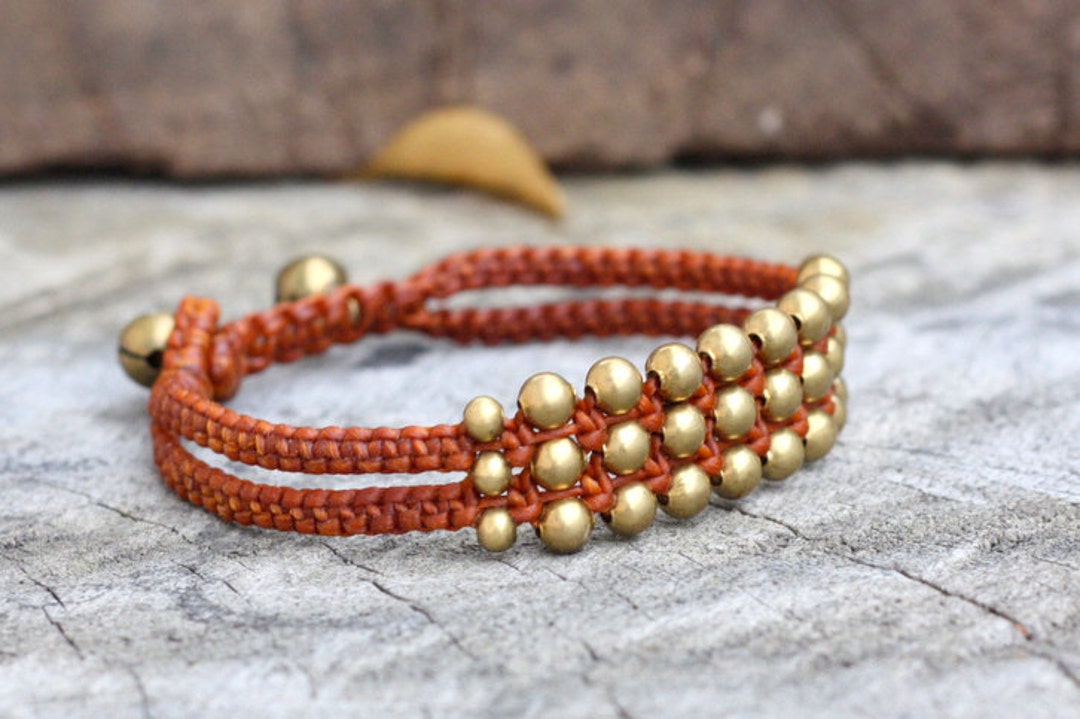 Rust Brown Brass Hip Bracelet - Etsy