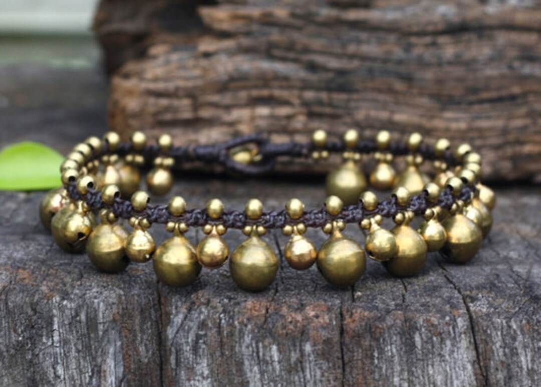 Jingling Brass Bell Anklet or Bracelet, Hippie Women Anklet, for Girls ...