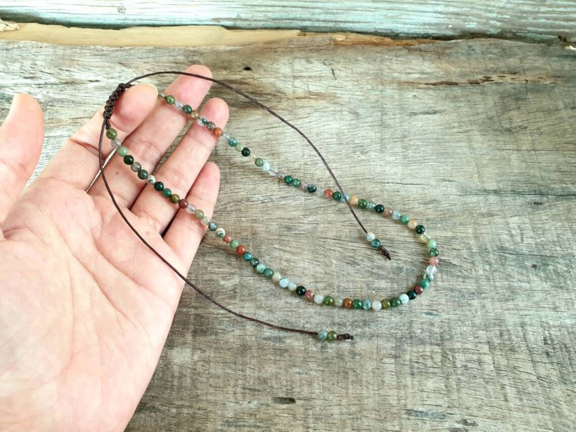 Adjustable Fancy Jasper Indian Agate Beaded Necklace Fancy | Etsy