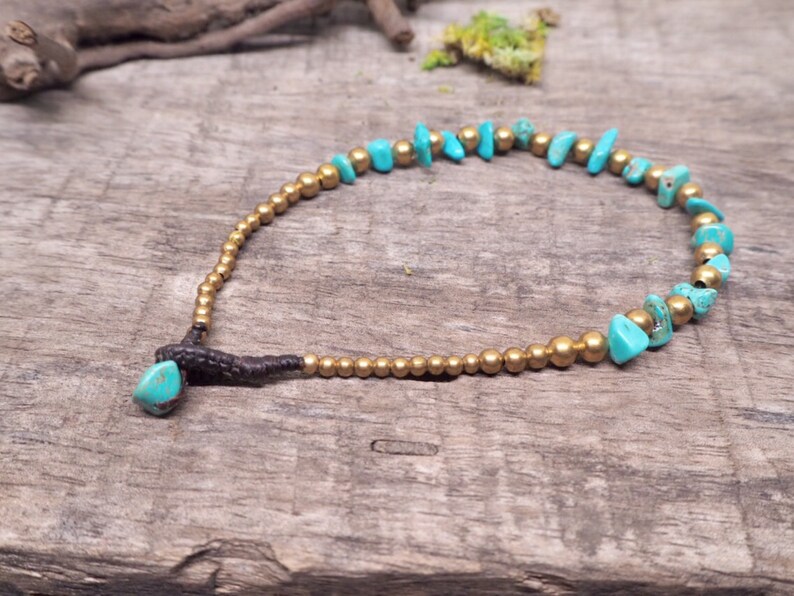 Chip Stone Brass Chain Anklet/ Bracelet, Chic Anklet, Women Chain ...