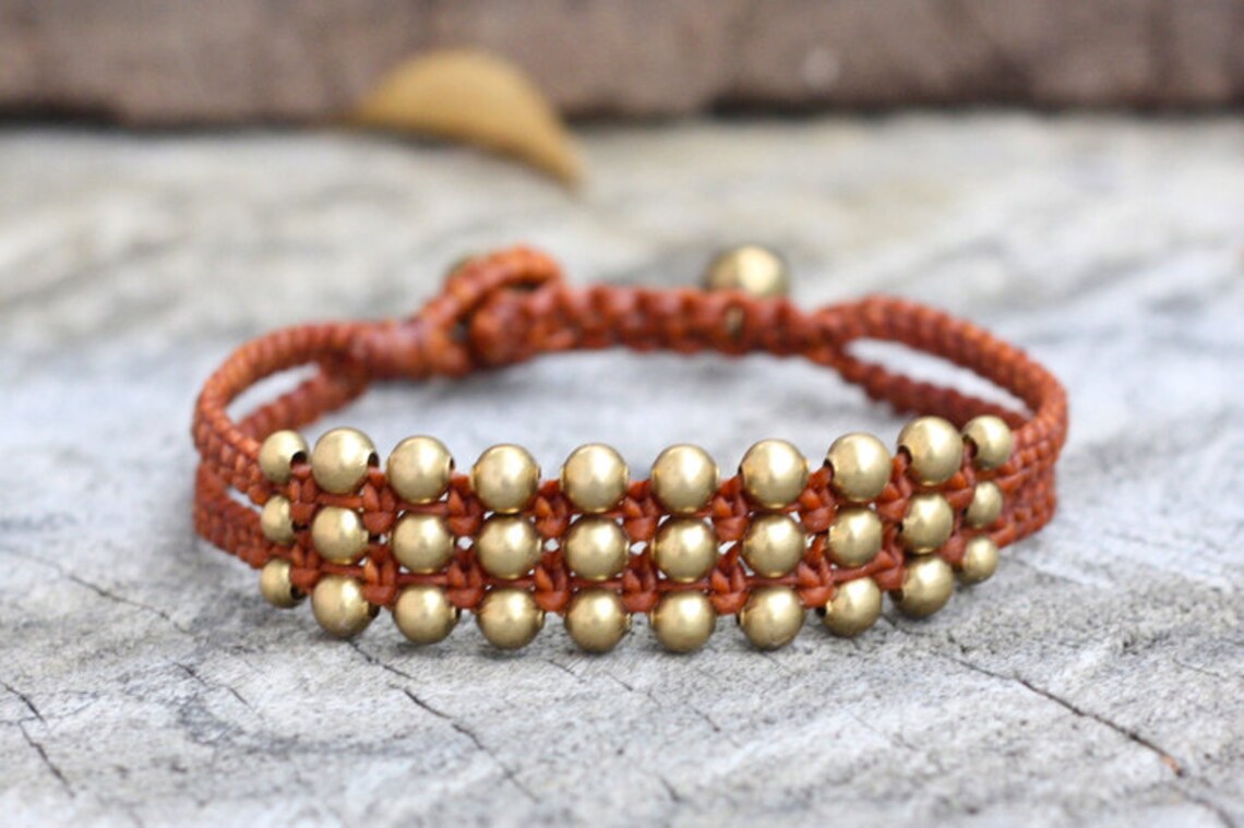 Rust Brown Brass Hip Bracelet - Etsy