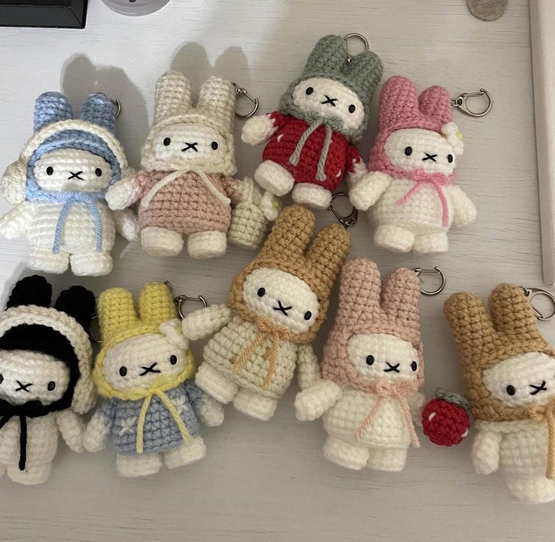 Handmade Custom Crochet Miffy Keychains - Etsy