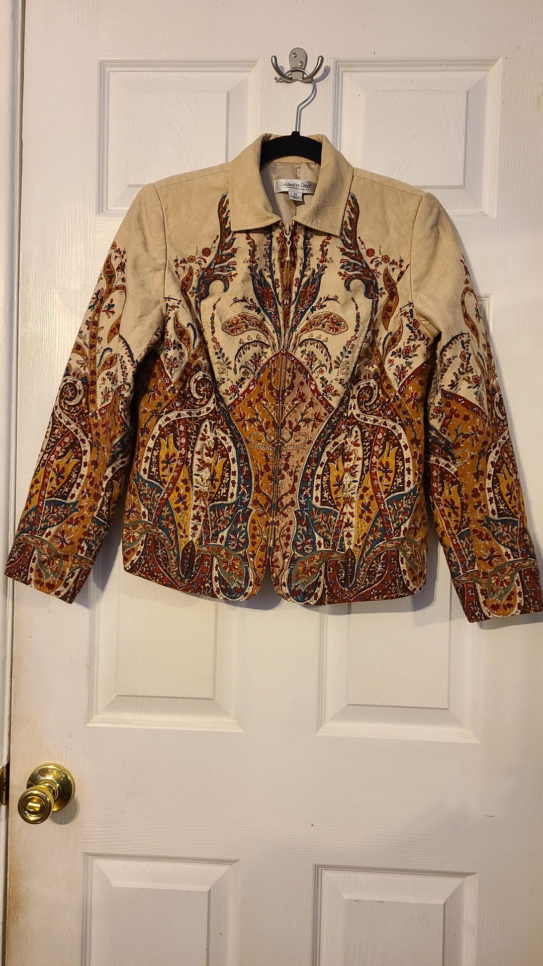 Coldwater Creek Jacket/blazer Womens XS Floral Border Long Sleeve Full ...