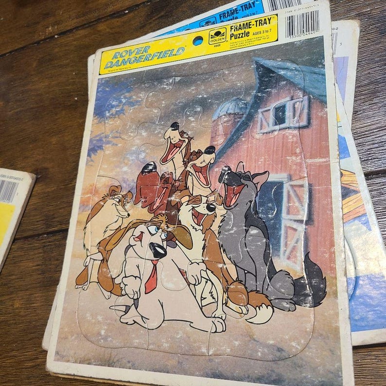 10 Vintage Golden Frame Tray Jigsaw Puzzles Includides Disney and ...