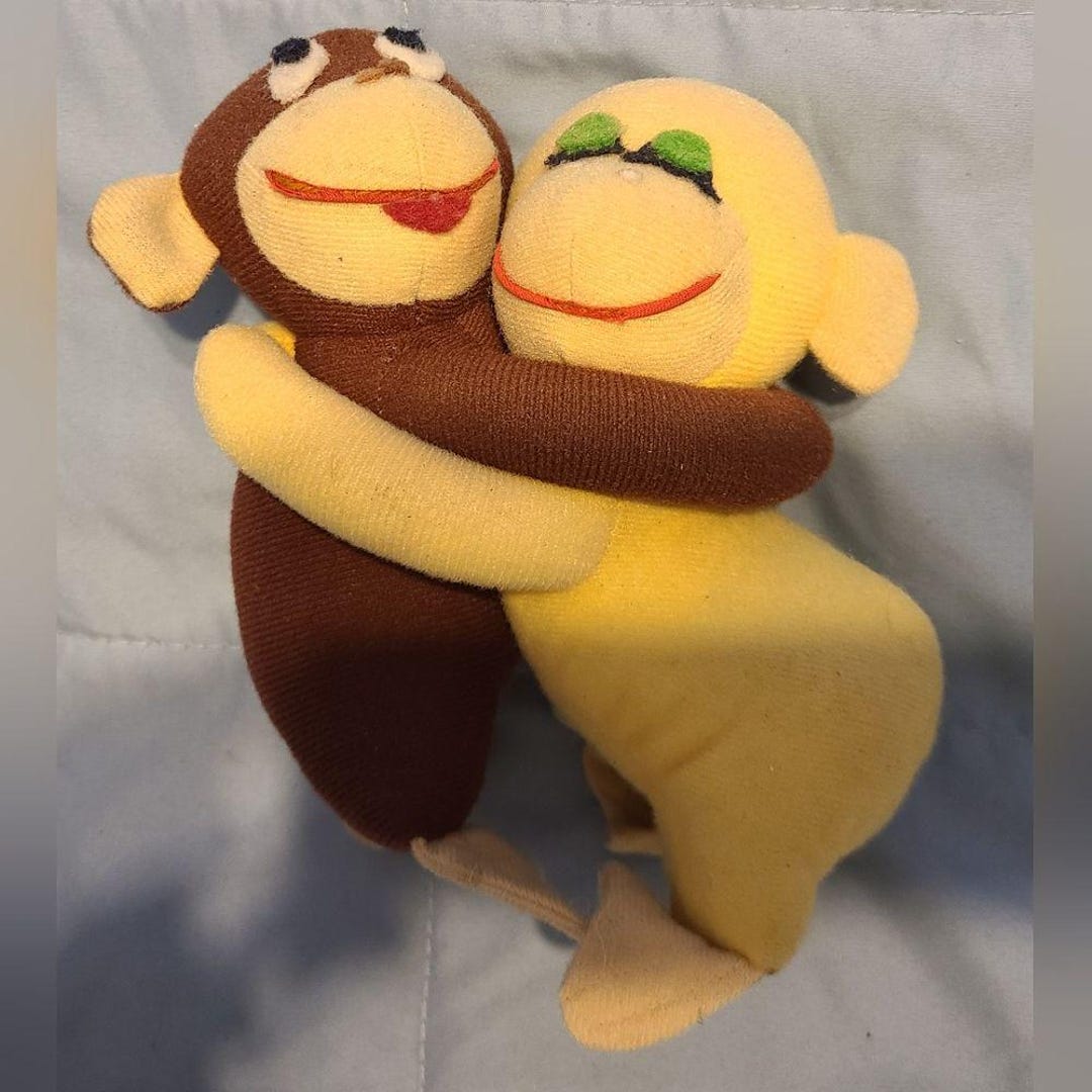 Vtg 70s Monkeys Knickerbocker Hugging Embraceable Plushes Monkeys 6” - Etsy