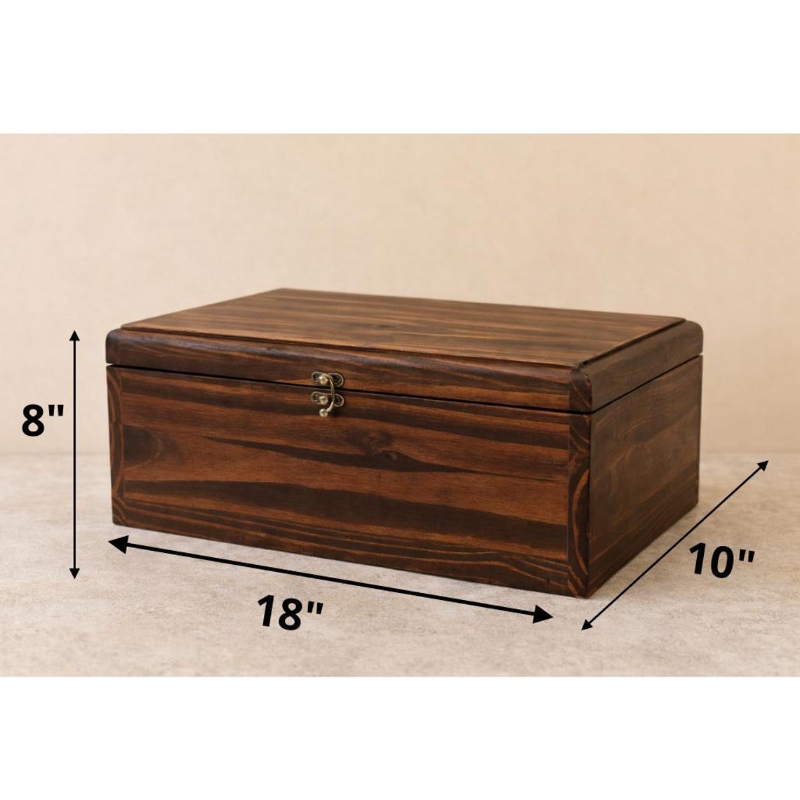 Handmade Solid Wooden Gift Box With Hinge – Stained Keepsake Box With ...