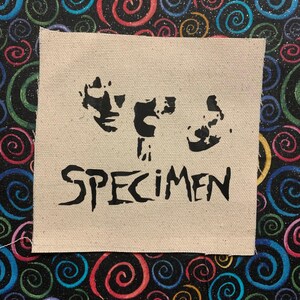 Specimen Sew on Punk Patch, White and Black Canvas Fabric, 80s 90s Dark ...