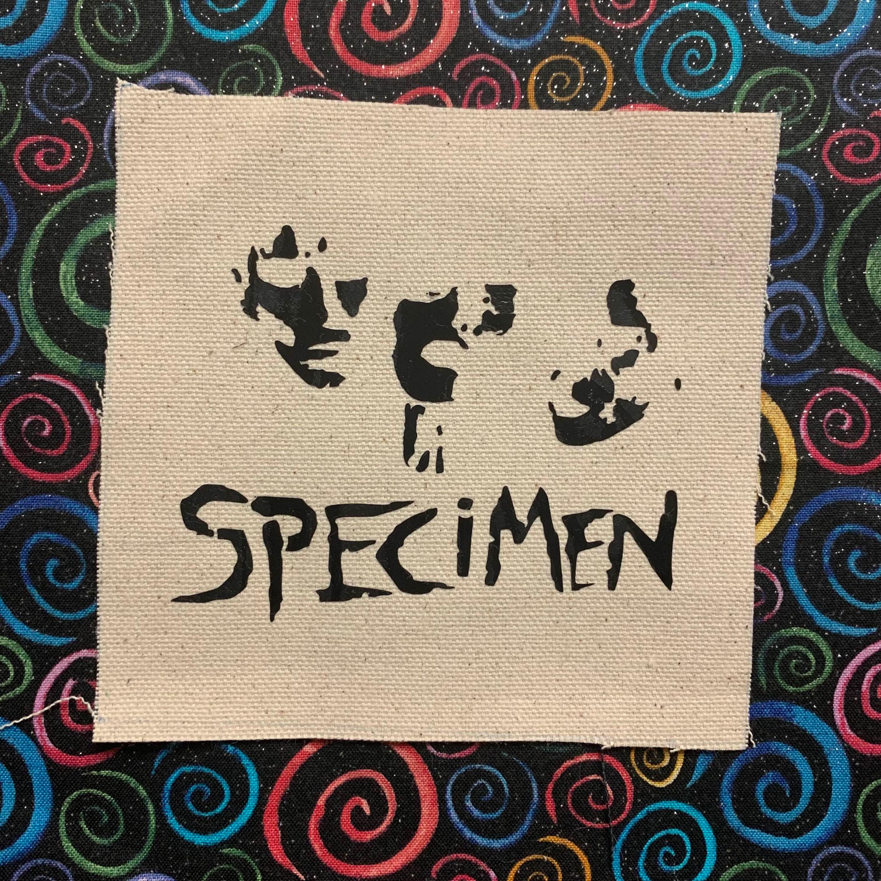 Specimen Sew on Punk Patch, White and Black Canvas Fabric, 80s 90s Dark ...