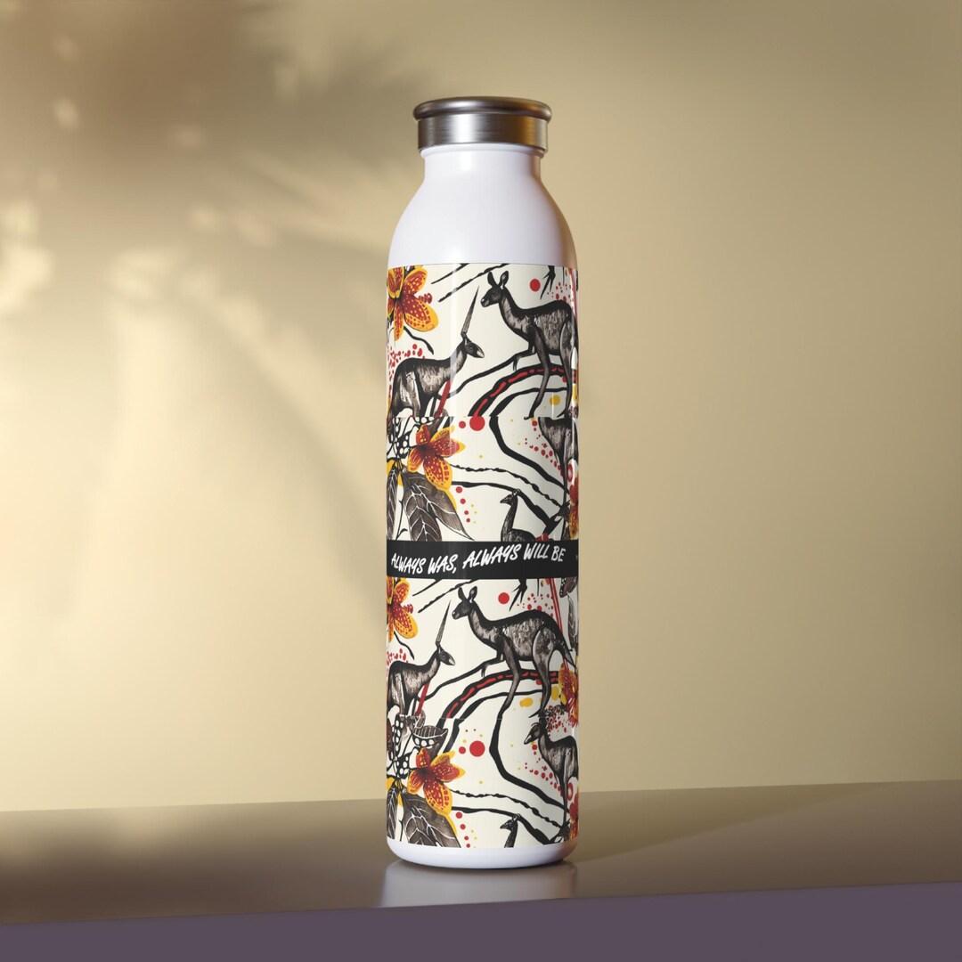 ABORIGINAL - Culture Slim Water Bottle, Indigenous Design Reusable ...