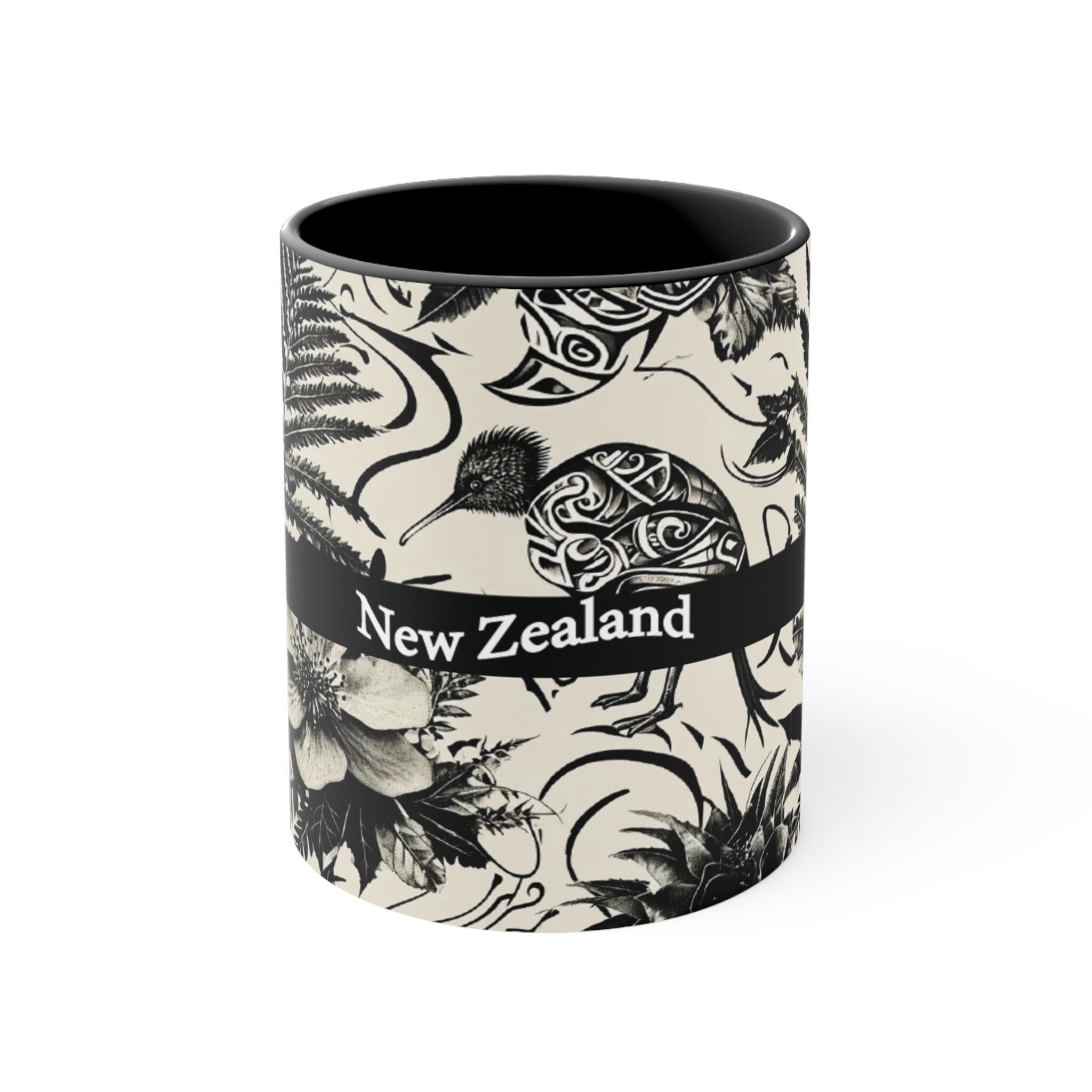 NEW ZEALAND - Maori Art Accent Mug, Culture Coffee Cup, Tribal Design ...