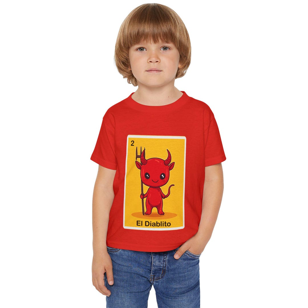 El Diablito Loteria Card Little Devil Toddler T-shirt, Kids Cotton Tee ...