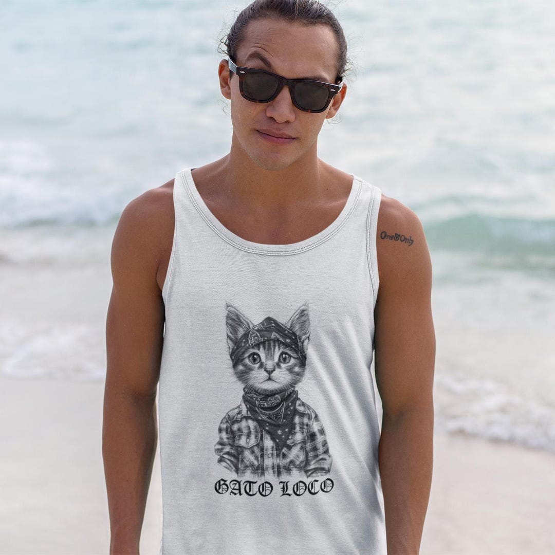 Gato Loco Cholo Cat Tank Chicano Tank Top Mexican-american Apparel ...