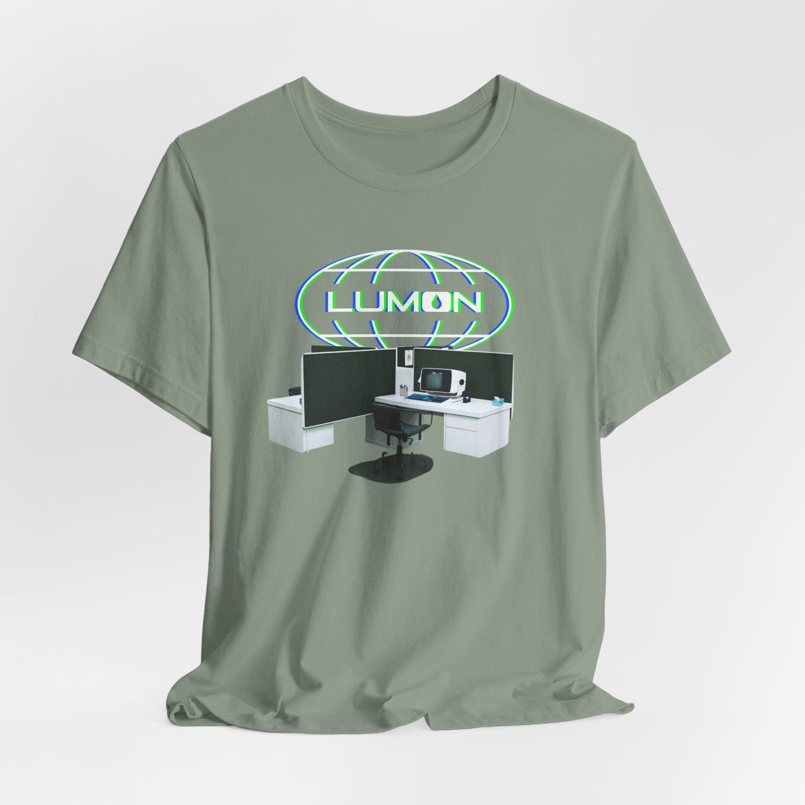 LUMON Glow Logo and Desks Graphic Tee - Sci-fi Enthusiasts, Lumon ...