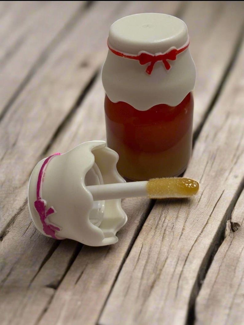 Jam Jelly Jar Novelty Shaped Lip Gloss, Peanut Butter, Strawberry ...