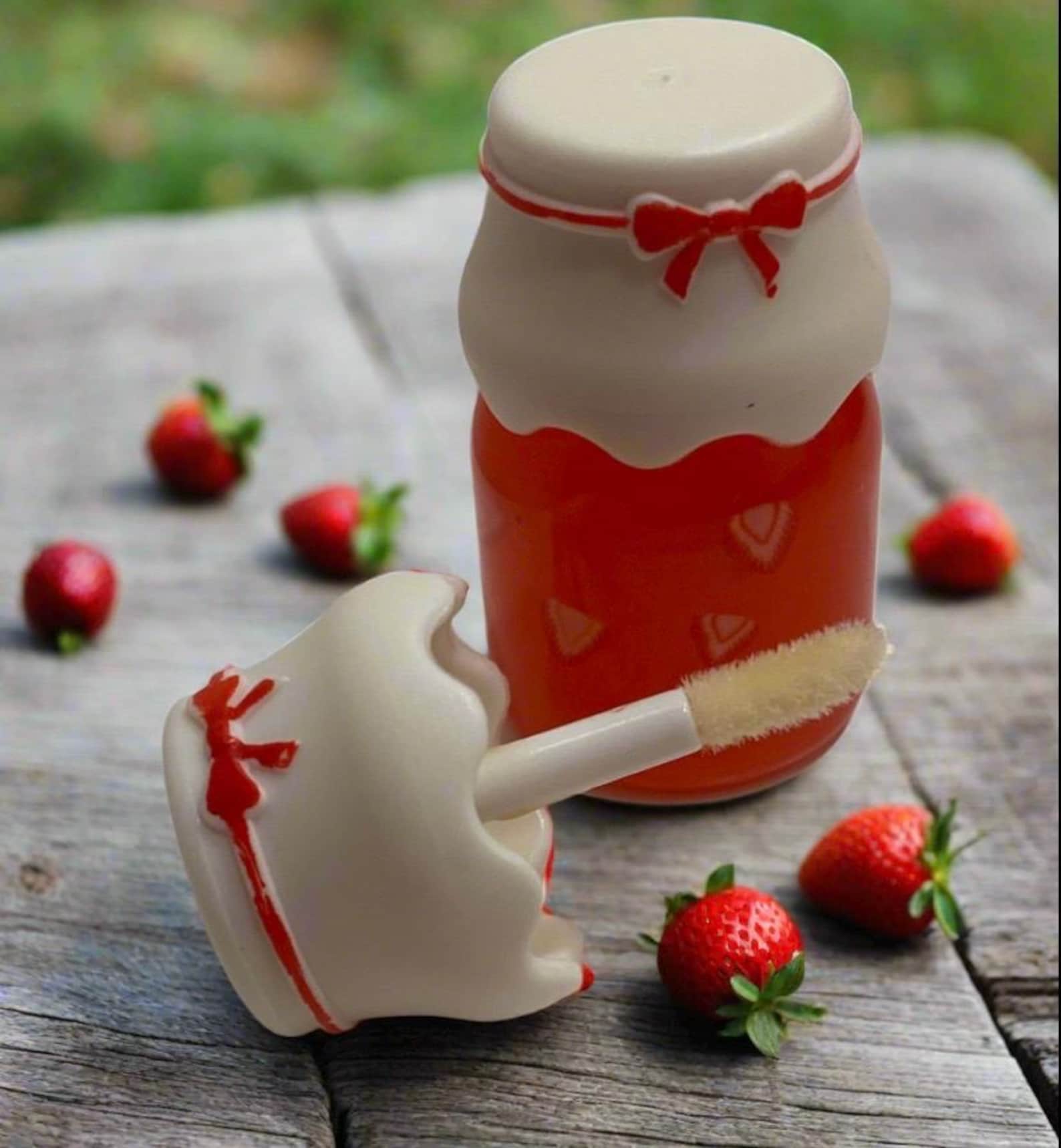 Jam Jelly Jar Novelty Shaped Lip Gloss, Peanut Butter, Strawberry ...
