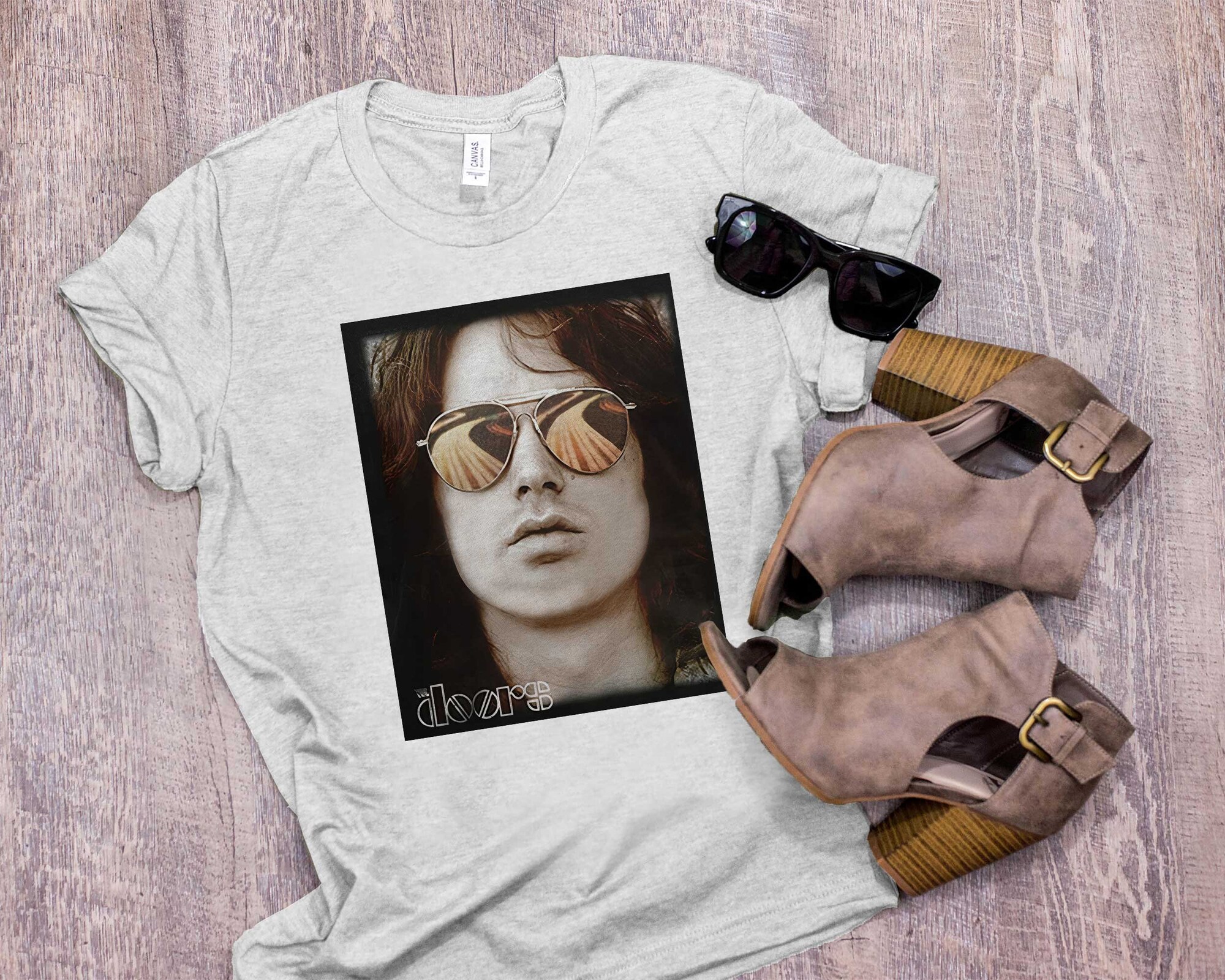 The Doors Jim Morrison Aviators Pose Rock Official Tee T-Shirt