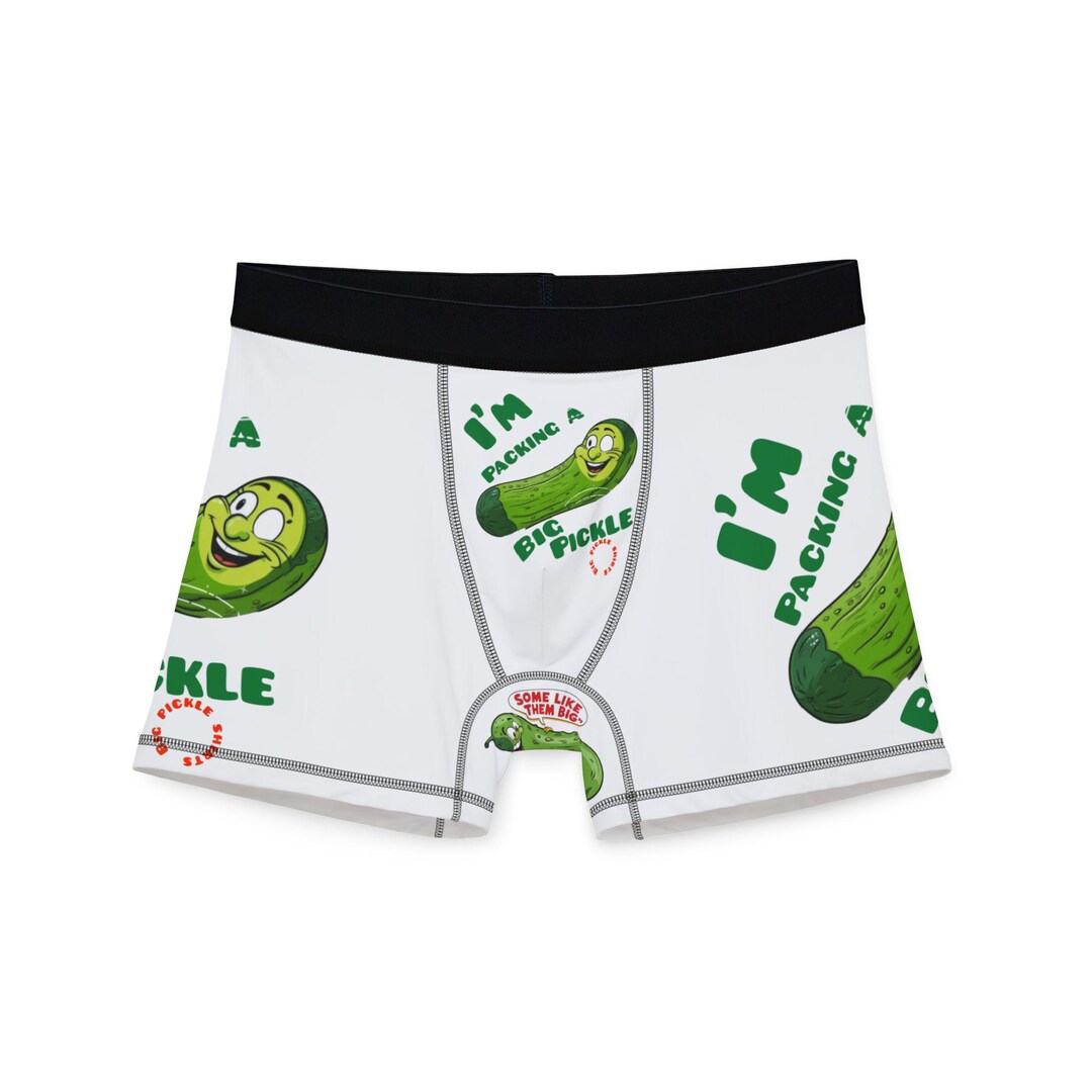 Men's Boxers, Funny Pickle Print Underwear, Novelty Boxers, Humorous ...