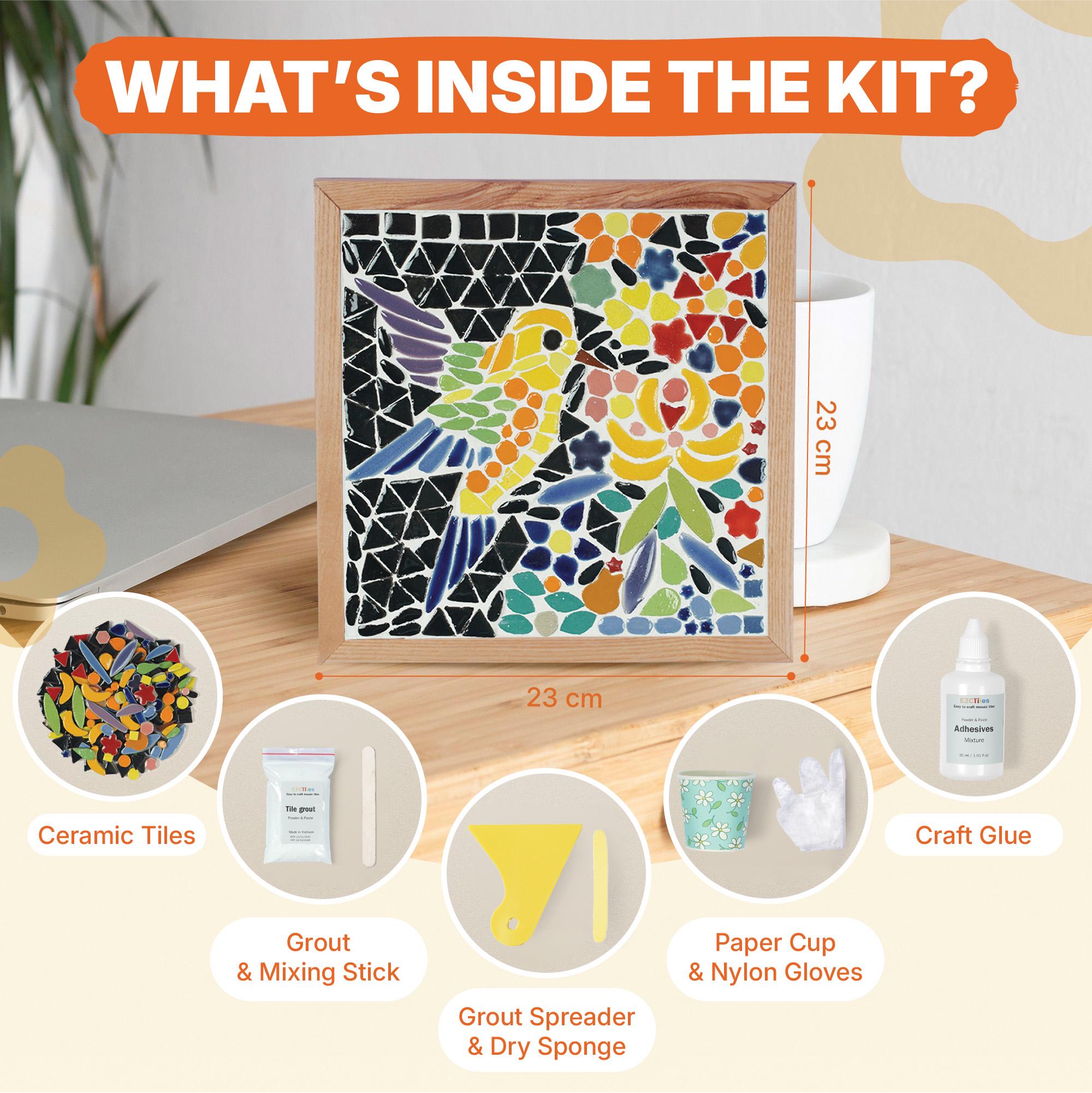 Hummingbird Mosaic Art Kit: DIY Ceramic Tile Craft, Beginner Friendly ...