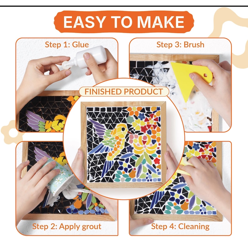 Sunflower Mosaic Art Kit: DIY Ceramic Tile Craft for Adults & Kids - Etsy