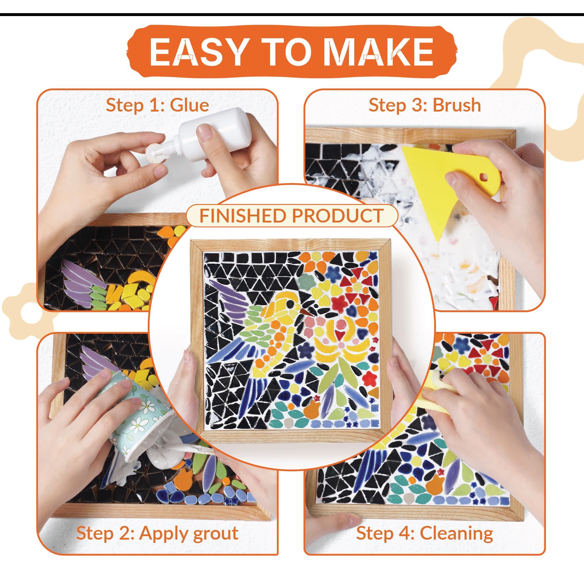 Sunflower Mosaic Art Kit: DIY Ceramic Tile Craft for Adults & Kids - Etsy